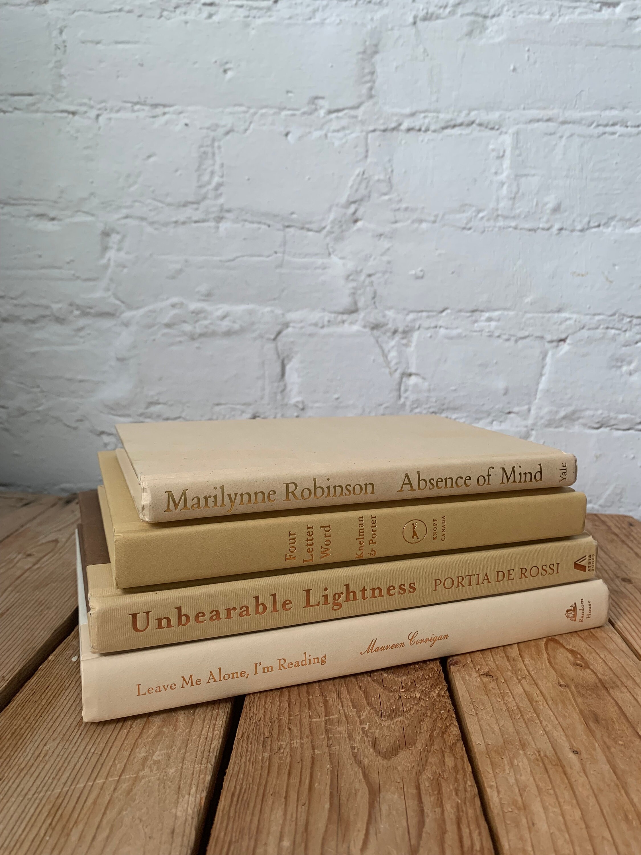 Tan Vintage Book Stack, Coffee Table Books, Shelf Decor Books, Neutral ...