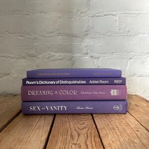 Purple Book Stack, Staging Books for Coffee Table Decor, Purple Home ...