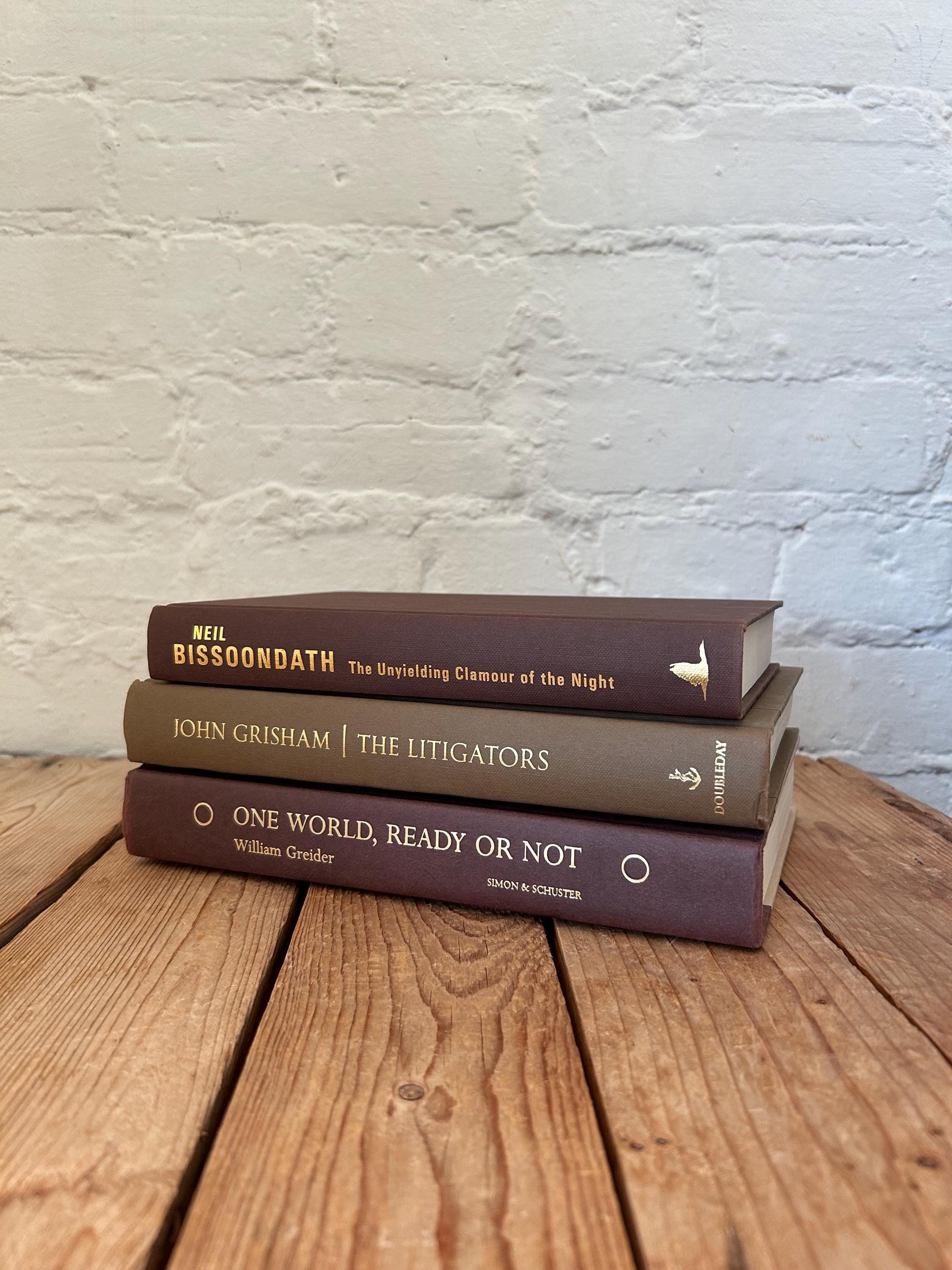Brown Decorative Book Stack, Bookshelf Styling, Home Decor Staging - Etsy