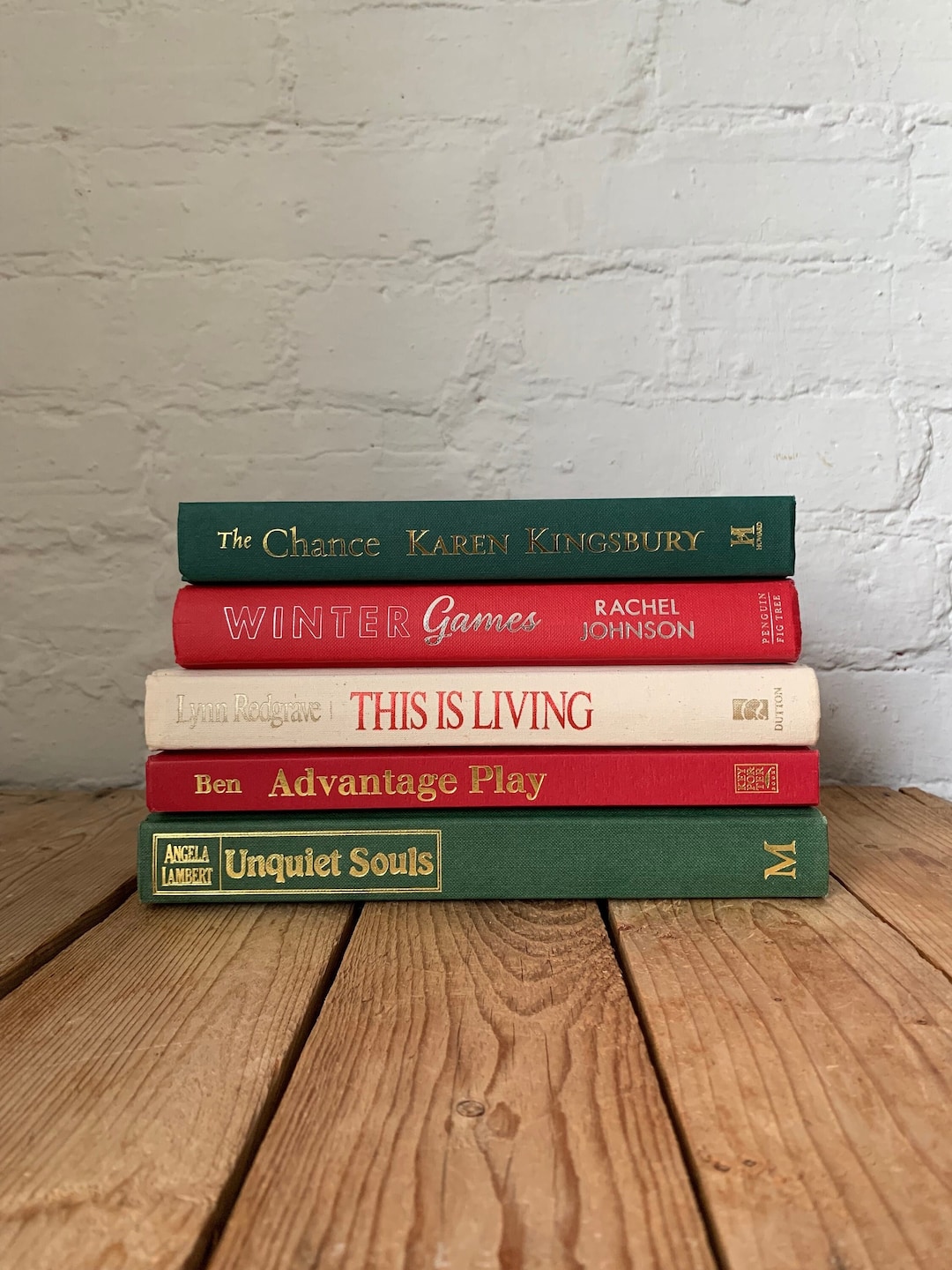 Staging Books for Christmas Styling, Christmas Themed Decor Books, Red ...