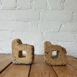 Unique Stone Bookends, Vintage Bookends, One of a Kind Pair of ...