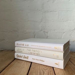 White Stacked Books, White Home Decor, White Prop Books, White Coffee ...