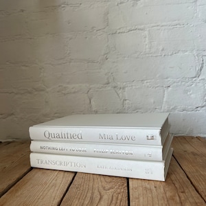 White Stacked Books, White Home Decor, White Prop Books, White Coffee ...