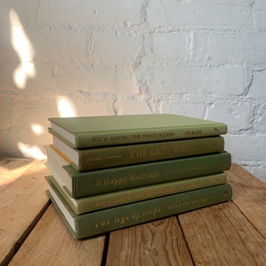 Olive Green Book Stack, Olive Green Book Decor, Decorative Books ...
