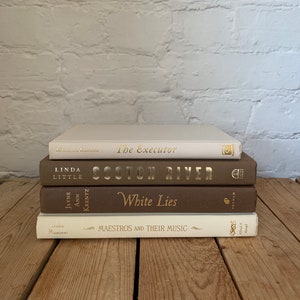 Earthy Book Stack, Brown Tone Book Decor, Decorative Book Stack ...