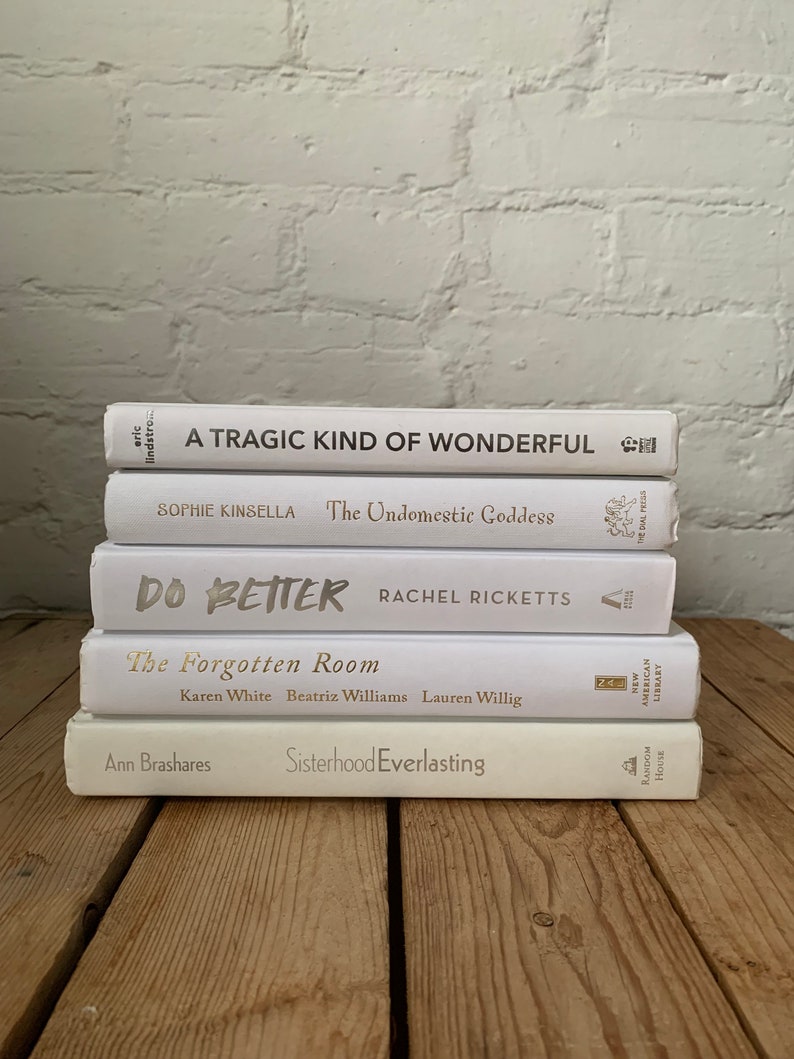 White Book Stack White Shelf Aesthetic White Themed Books - Etsy