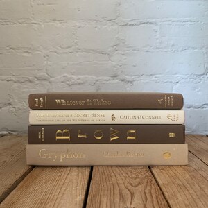 Earthy Book Stack, Brown Tone Book Decor, Decorative Book Stack ...