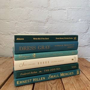 Coastal Themed Book Stack, Luxurious Home Decor, Prop Books, Staging ...