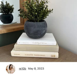 Taupe Book Stack, White, Gray, Beige, Ivory Book Decor, Grey Decorative ...