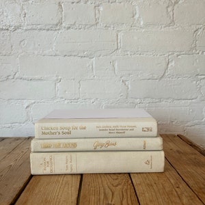 Ivory Staging Books, Decorative Book Stack, Vintage Books for Shelf ...