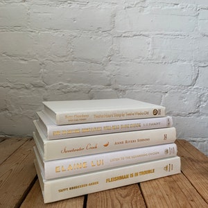 White Decorative Books, White Shelf Aesthetic, White Prop Staging Books ...