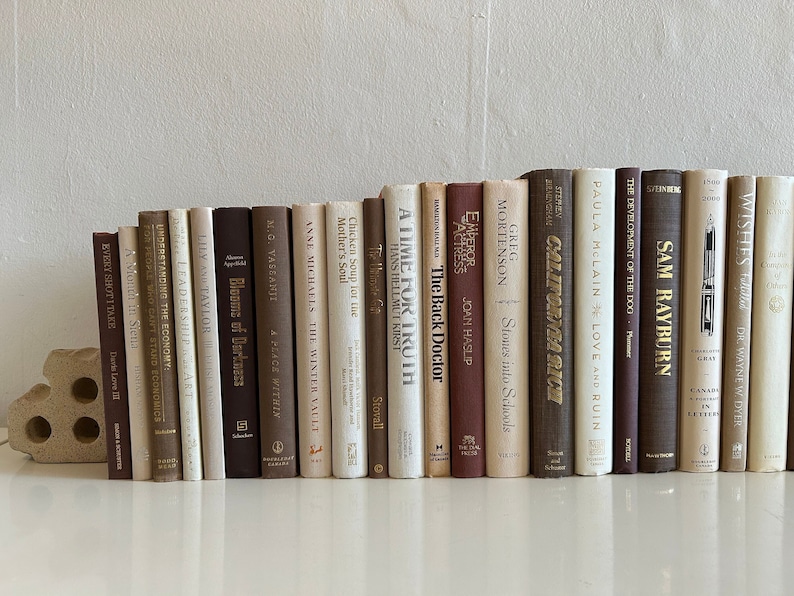Dark Neutral Books for Shelf Styling, High End Home Staging Styling ...