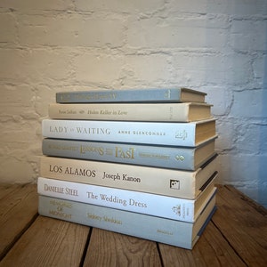 Soft Neutral Decor Books, Neutral Staging Books in Soft Blueish Gray ...