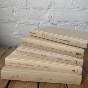 Neutral Staging Books, Beige Book Stack for Bookshelf Styling ...