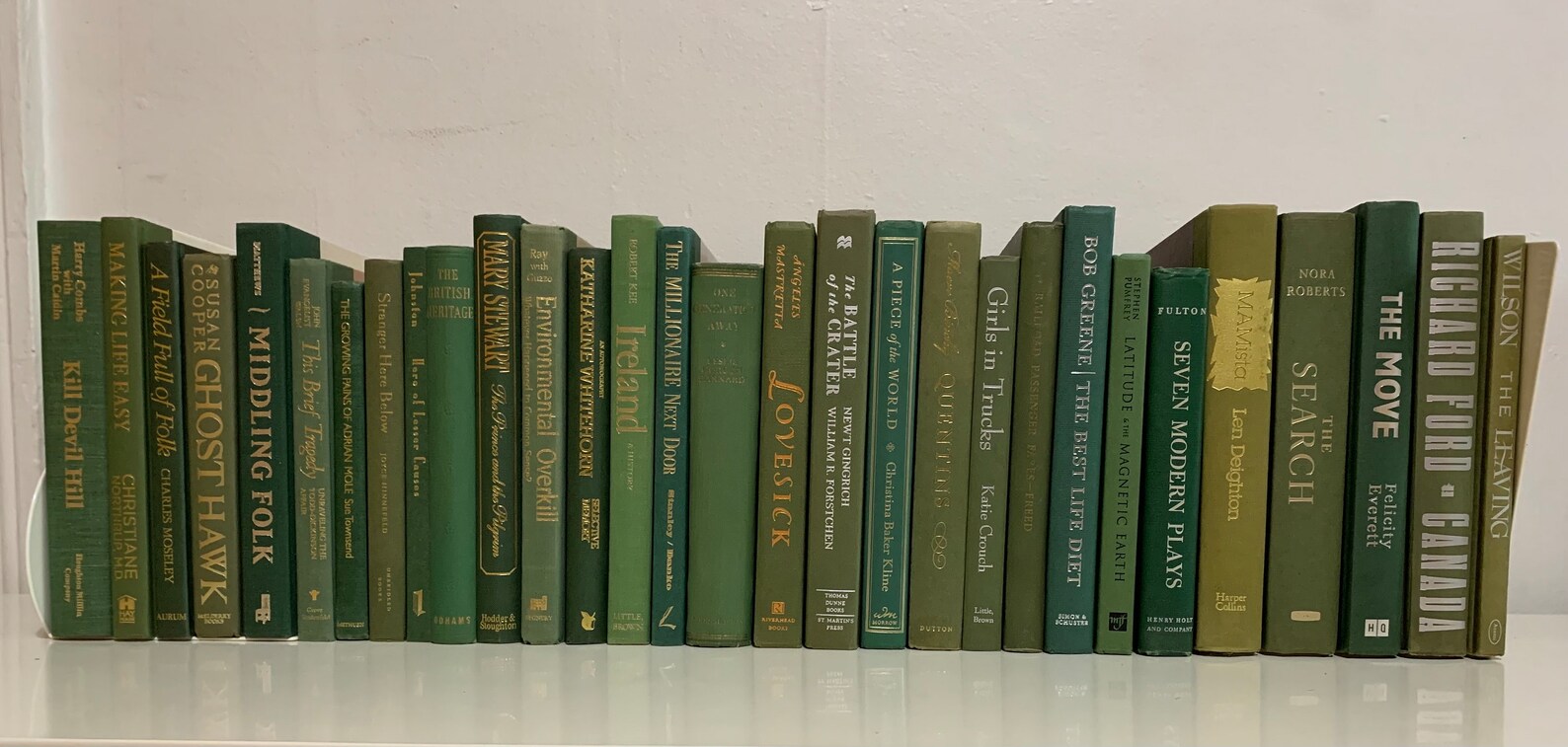 Green Decorative Book Stack, Green Home Decor, Bundle of Green Books ...