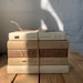 Cream and Tan Book Stack, Neutral Book Decor, Beige Brown Ivory ...