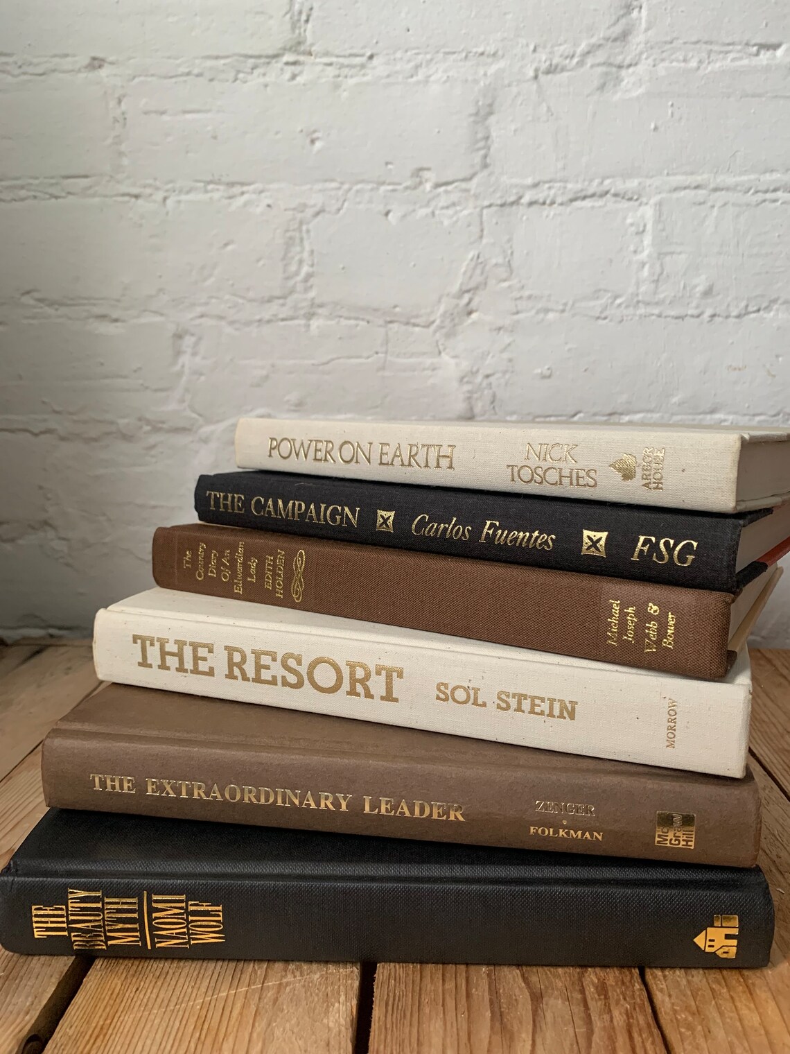 Brown Black and Ivory Book Stack, Decorative Books, Prop Styling ...