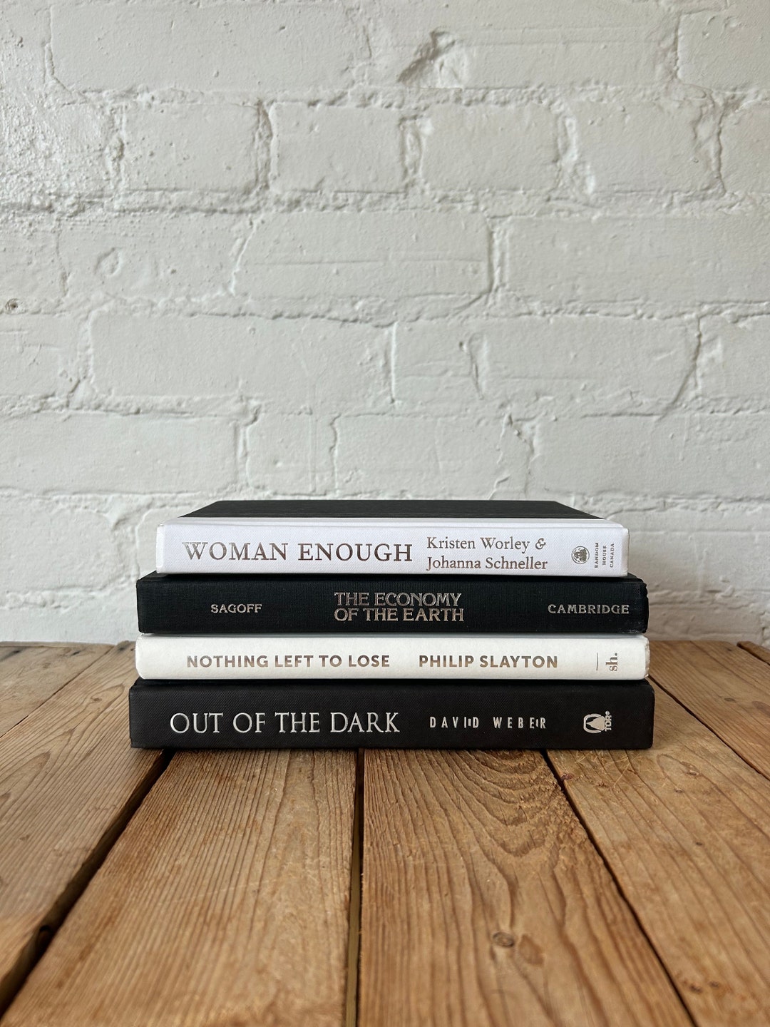 Black and White Book Stack, White and Black Home Decor Books, Shelf ...