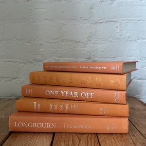 Bundle of Peach Toned Books, Light Orange Book Stack, Decorative Books ...