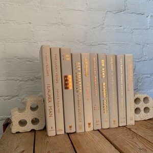 Beige Decorating Books, Books for Interior Design, Bookshelf Decor ...