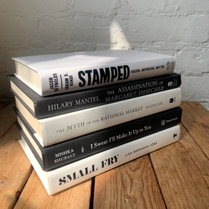 Black and White Book Stack, White and Black Home Decor Books, Shelf ...