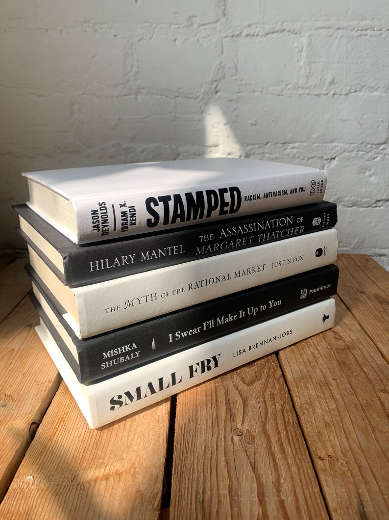 Black and White Book Stack White and Black Home Decor Books - Etsy