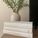 White Book Stack, White Shelf Aesthetic, White Themed Books, Ivory ...