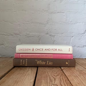Blush Book Stack, Pink and Brown Toned Bookshelf Decor, Stacked Books ...