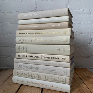 Ivory Staging Books, Decorative Book Stack, Vintage Books for Shelf ...