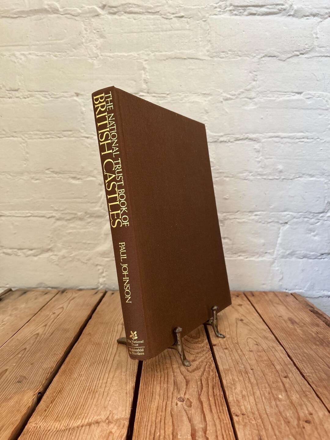 Vintage Chocolate Brown Coffee Table Book british Castles, Large Fabric ...