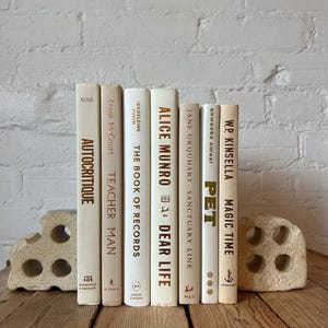 Soft Neutral Books for Decorating, Luxury Staging Book Stack, Light ...