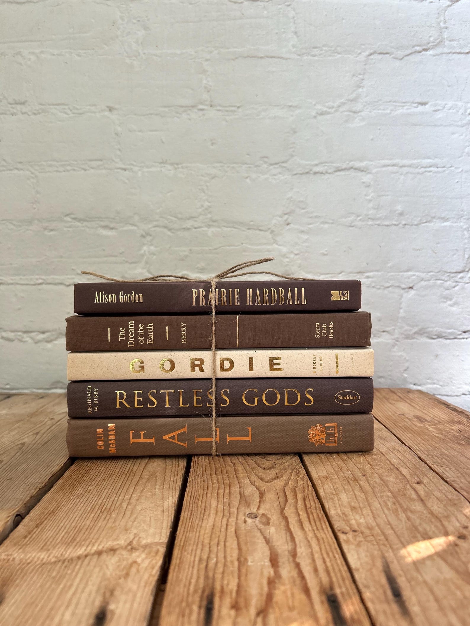 Cream Brown Book Stack, Beige and Brown Decorative Book Stack, Styling ...