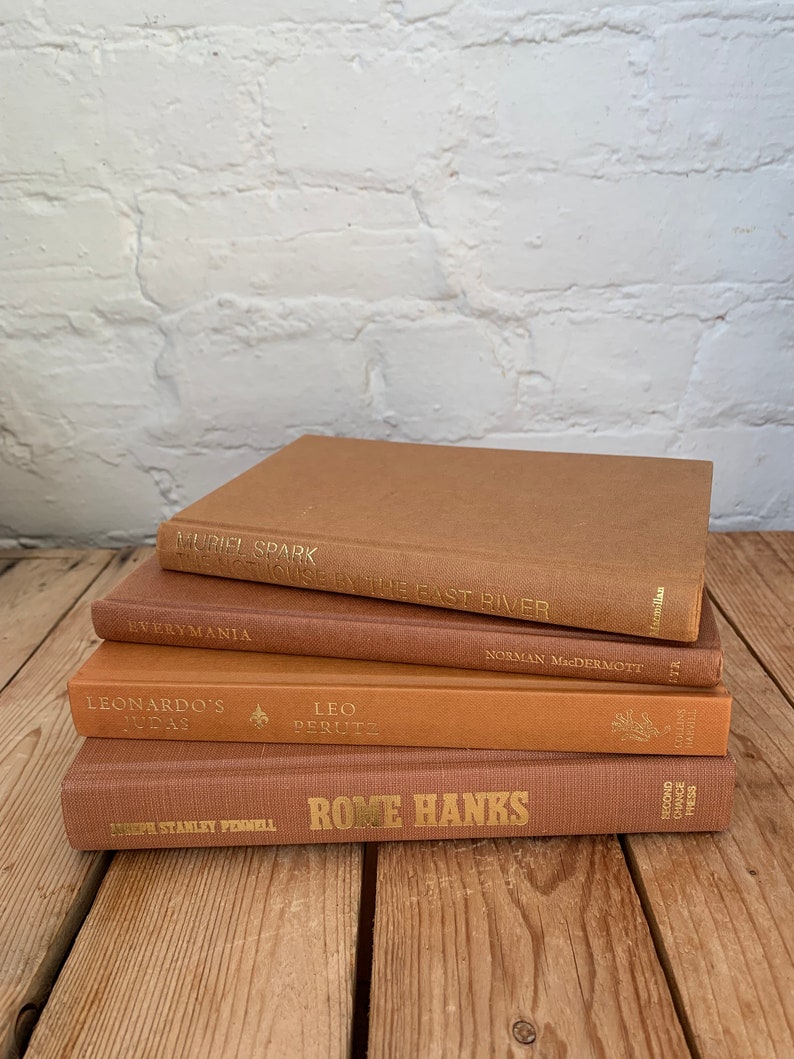 Light Brown Book Stack Terracotta Book Decor Books by Color - Etsy