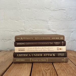 Neutral Staging Books, Earthy Book Decor, Trendy Decorative Styling ...