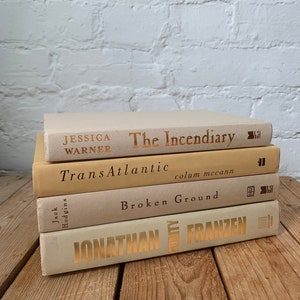 Tan Vintage Book Stack, Coffee Table Books, Shelf Decor Books, Neutral ...