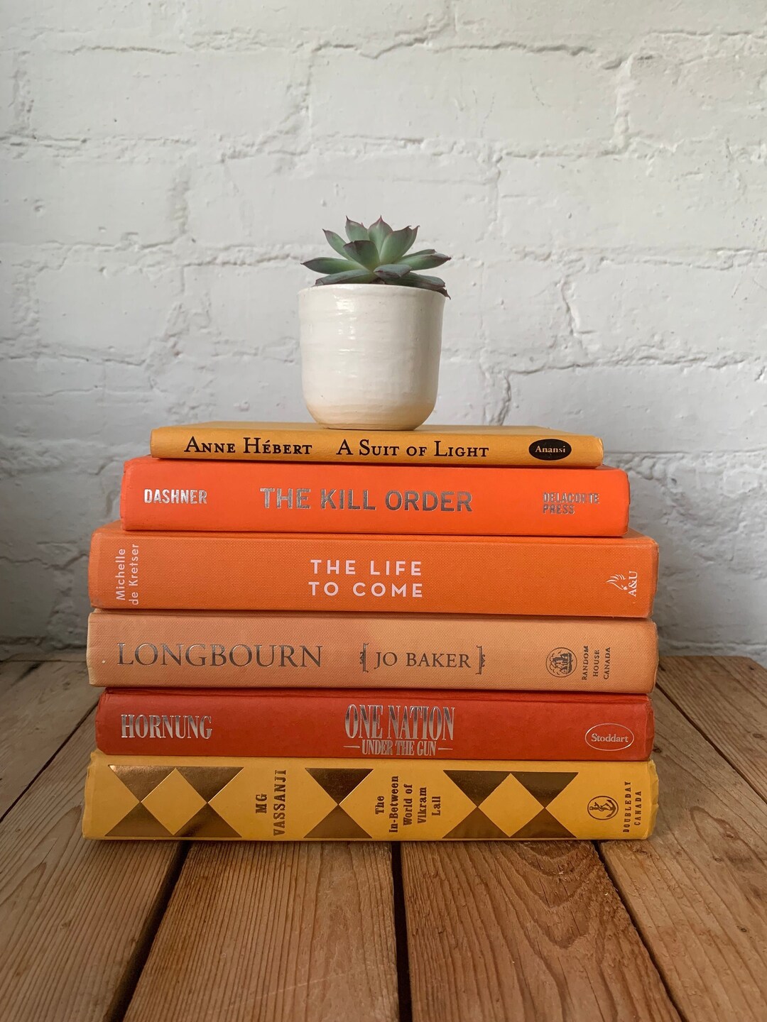 Orange Book Stack Orange Book Decor Orange Book Decor Books - Etsy