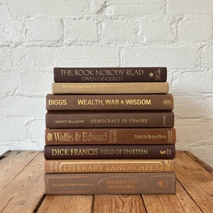 Mixed Brown Staging Books, Beautiful Brown Book Bundles for Bookshelf ...