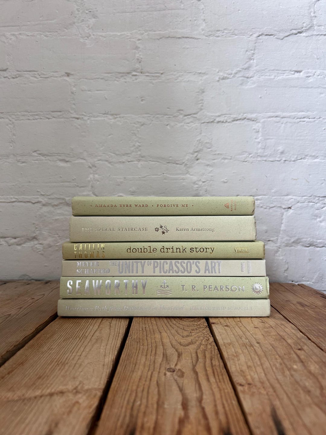 Mint Green Book Stack, Mint Green Aesthetic Decorative Staging Books ...