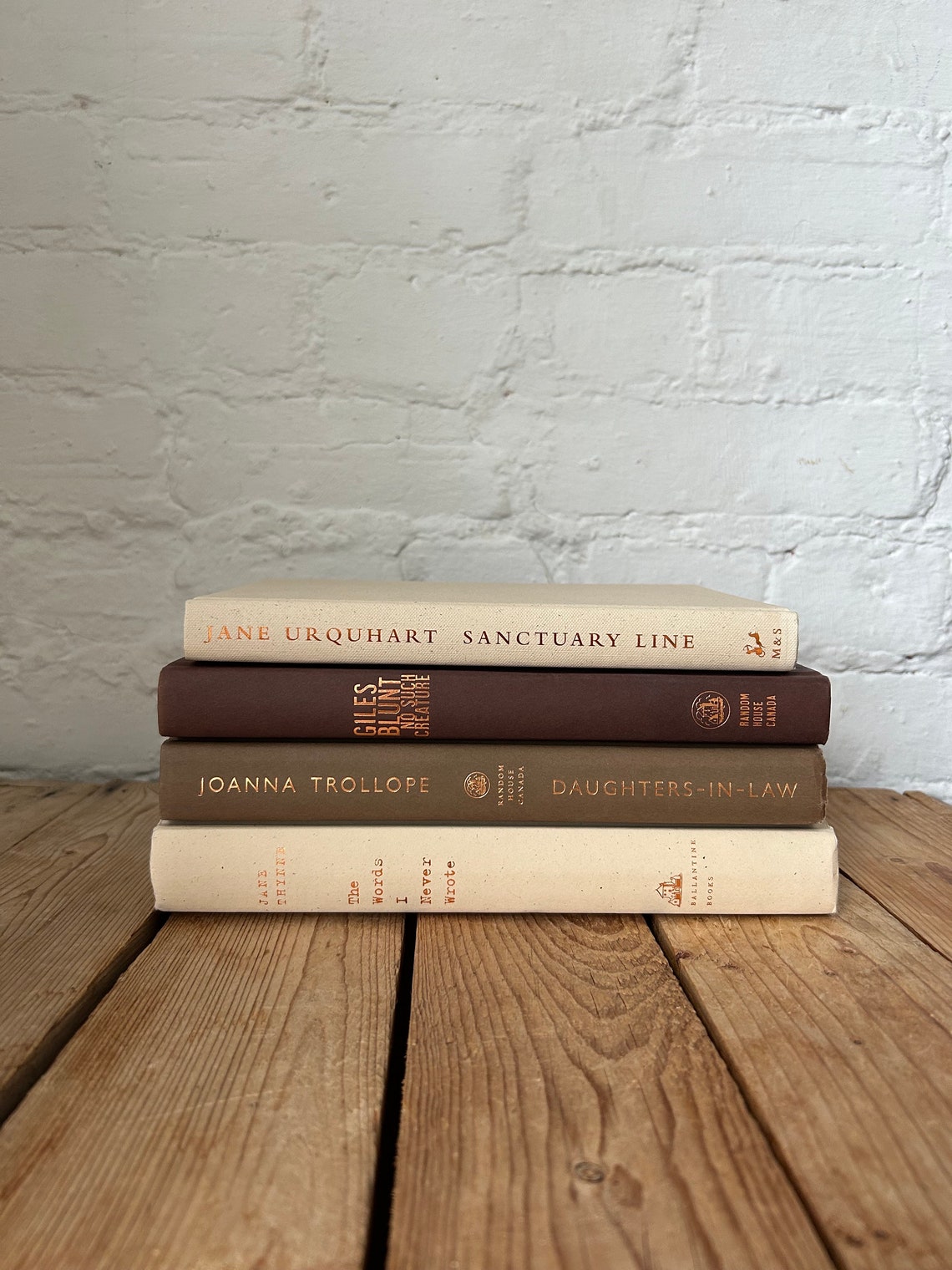 Neutral Staging Books, Earthy Book Decor, Trendy Decorative Styling ...