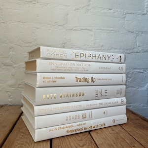 White Decorative Book Bundle, White Home Decor, Styling Books, White ...