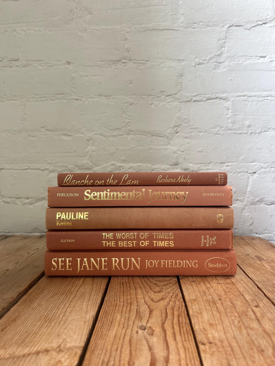 Rose Book Stack, Aesthetic Pink Books for Decorating, Blush Book Stack ...