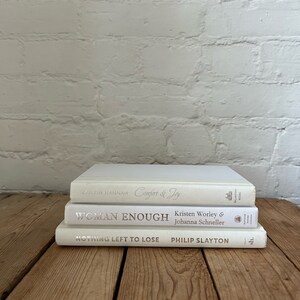 White Decorative Books, White Book Stack, White Home Decor Styling ...