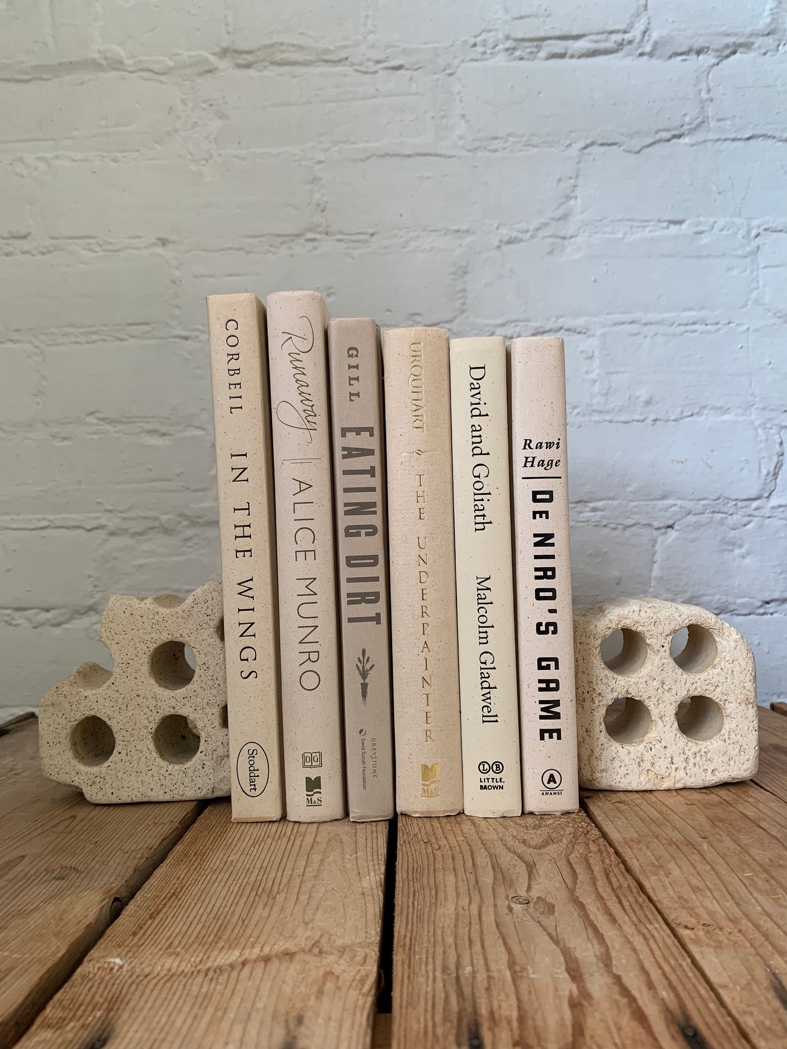 Neutral Staging Books, Beige Book Stack for Bookshelf Styling ...