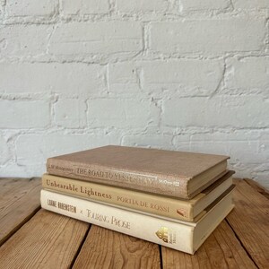Cream Book Stack, Neutral Vintage Book Set, Decorative Book Stack ...
