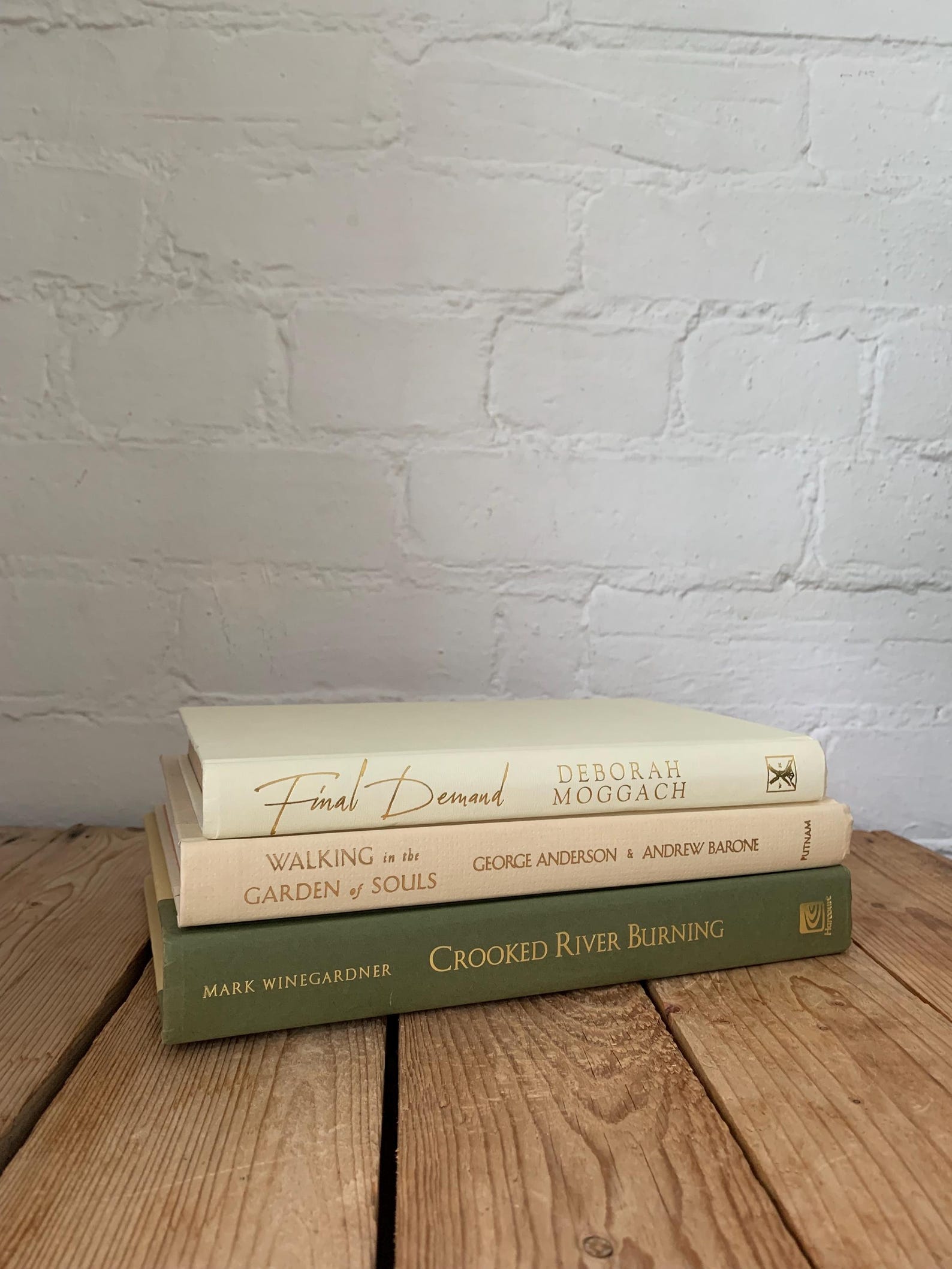 Ivory Cream and Green Book Stack, Curated Styling Book Set for ...