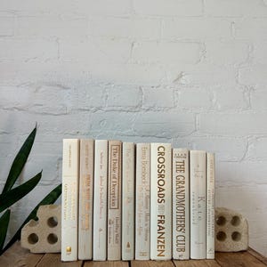 Soft Neutral Books for Decorating, Luxury Staging Book Stack, Light ...