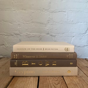 Earthy Book Stack, Brown Tone Book Decor, Decorative Book Stack ...