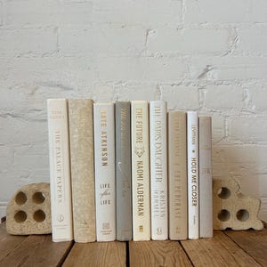 Soft Neutral Books for Decorating, Luxury Staging Book Stack, Light ...