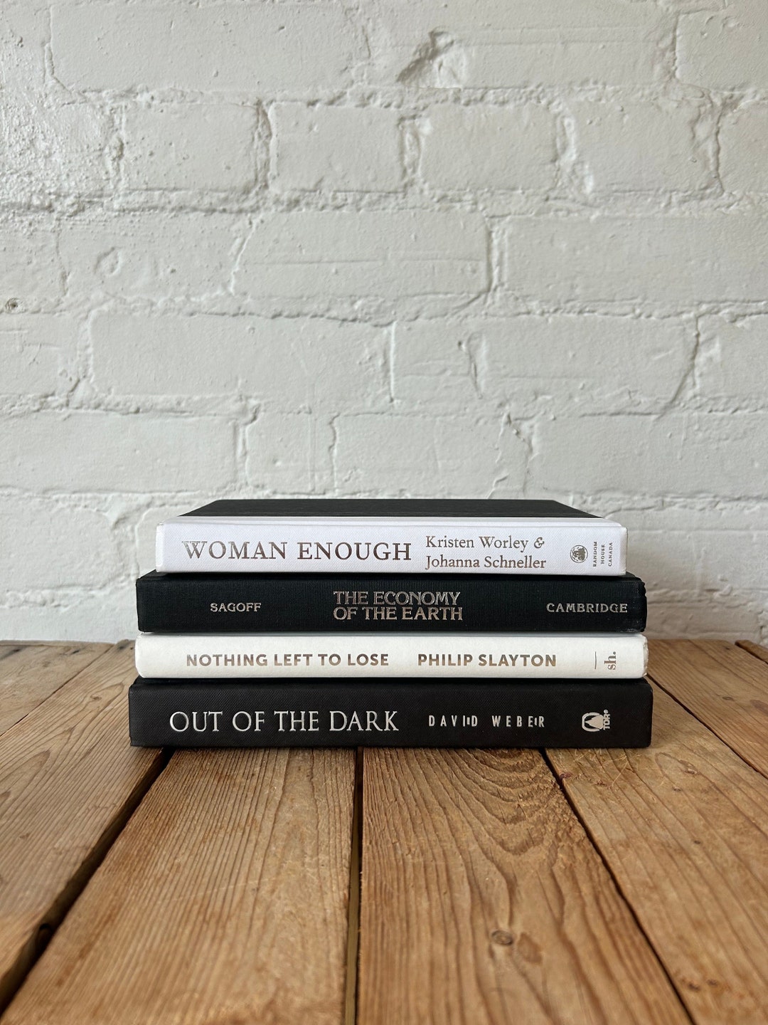 Black and White Book Stack, White and Black Home Decor Books, Shelf ...