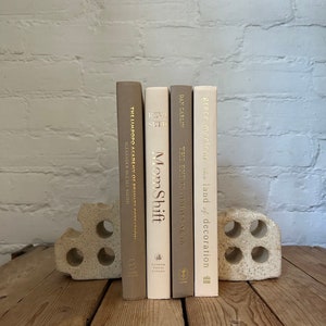 Cream and Tan Book Stack, Prop Books, Staging Books, Real Hardcover ...